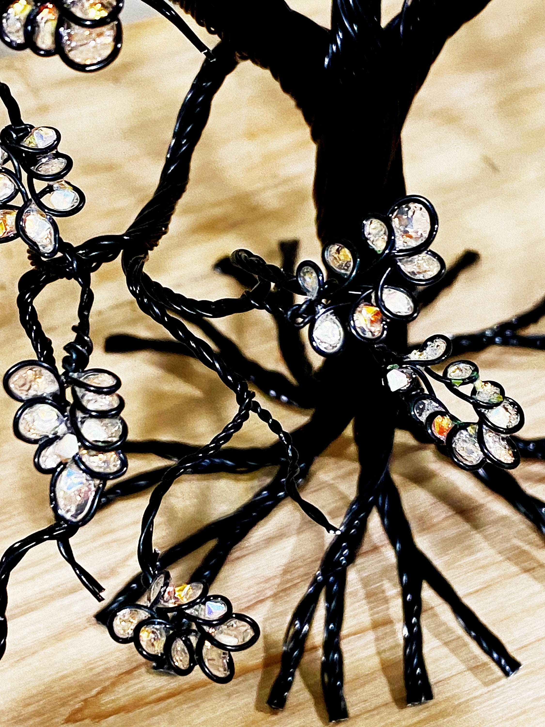 Unique Wire Tree Sculpture Black With Enamel Leaves - Etsy
