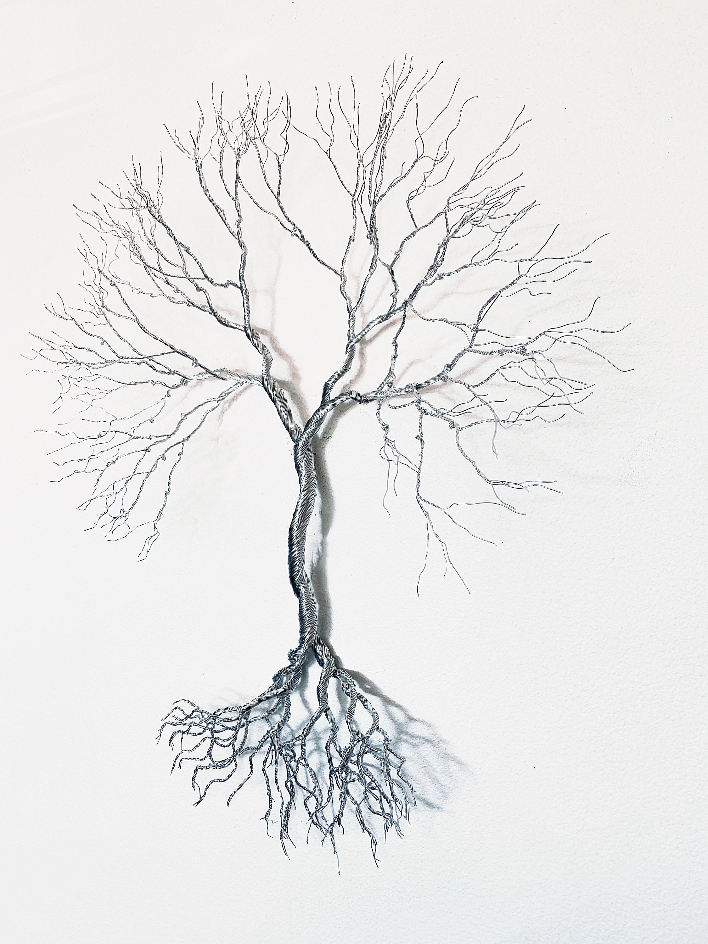Sculpture Wire Tree Wall Decor Silver Home Gift Nature Art - Etsy