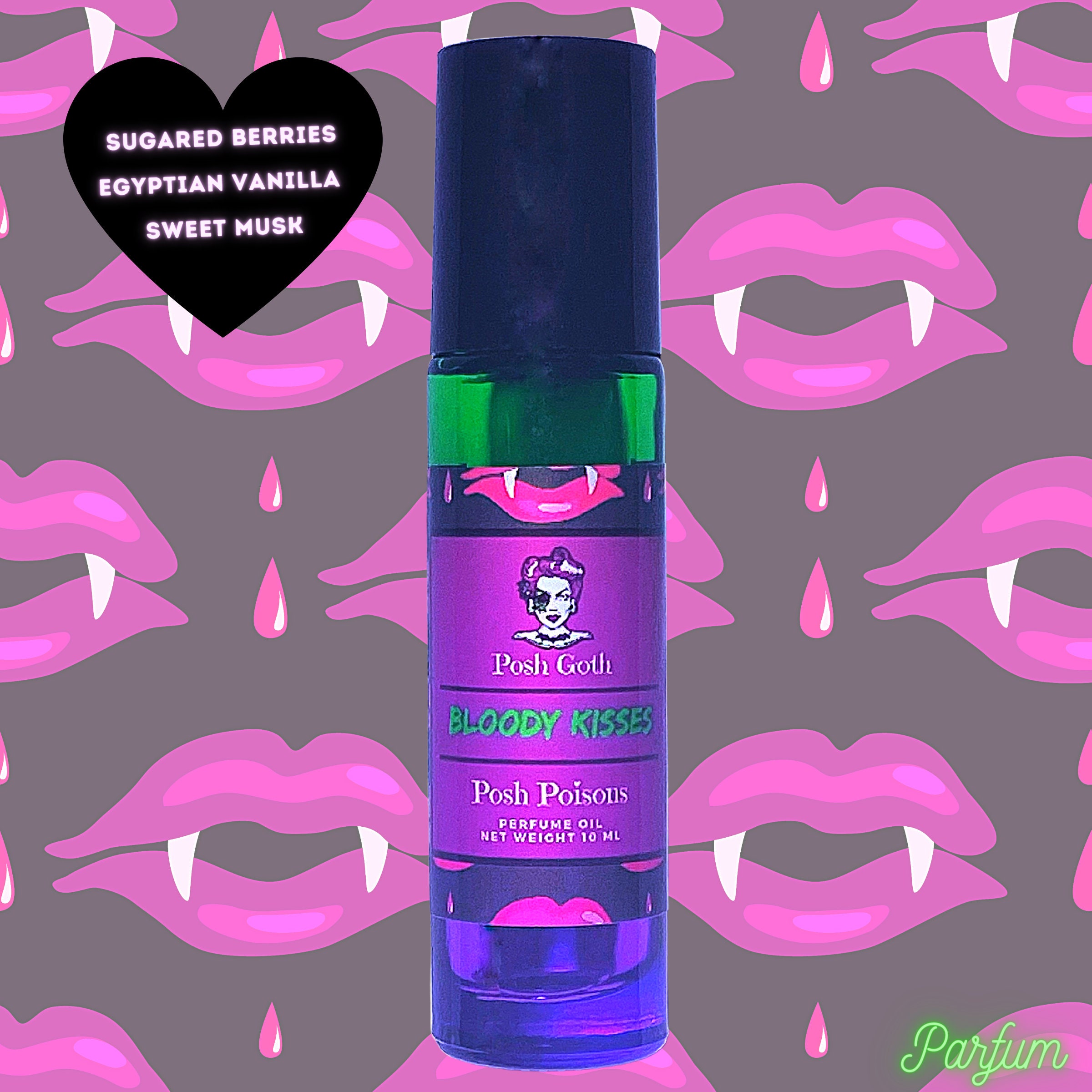 Bloody Kisses Gothic 10 Ml Roll on Perfume by Posh Goth - Etsy
