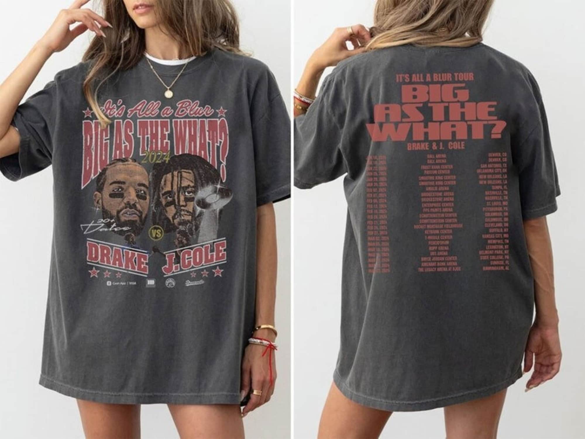 Drake J Cole Big As The What Tour 2024 Shirt, Drake J Cole It's All ...