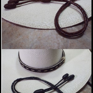 Premium Leather Cowboy Hat, Stampede String, Leather Cowboy Hat ...