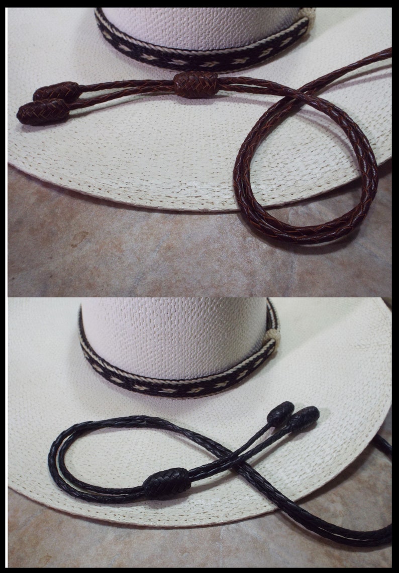 Premium Leather Cowboy Hat, Stampede String, Leather Cowboy Hat ...