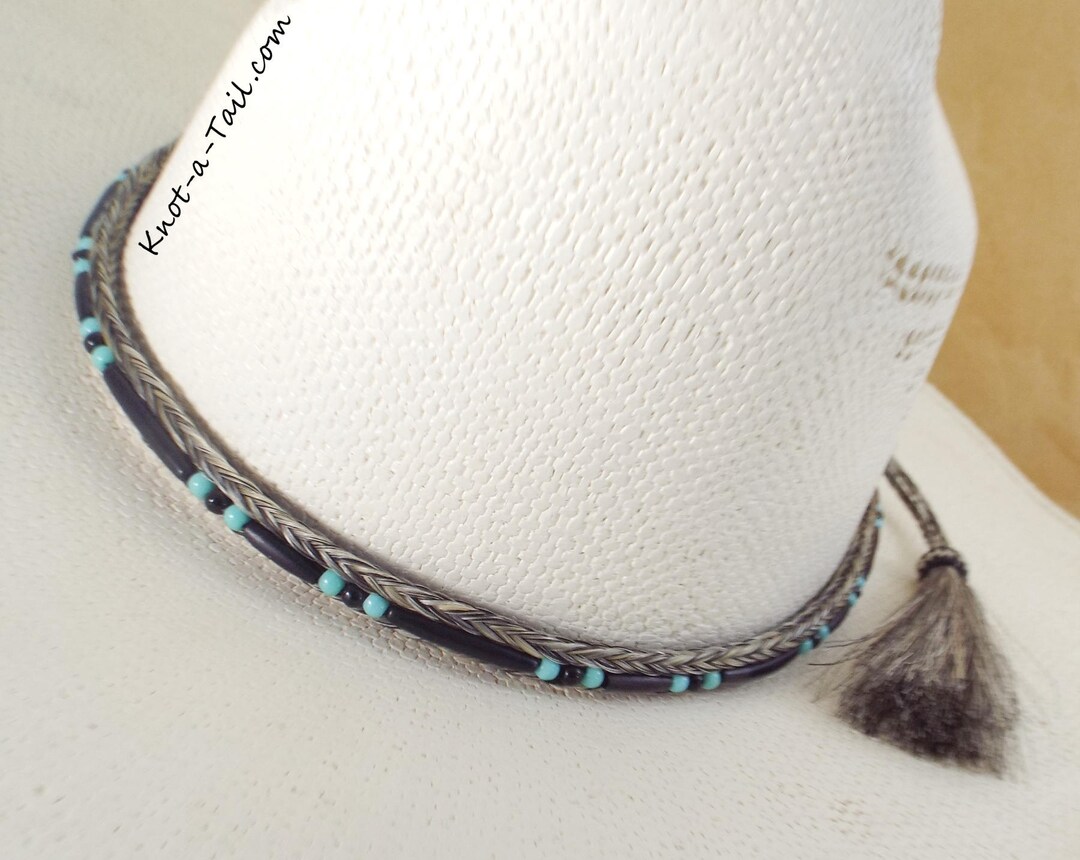 Bone Beads, Horsehair Hat Band, Cowboy Horsehair Hat Band, Hand-made ...