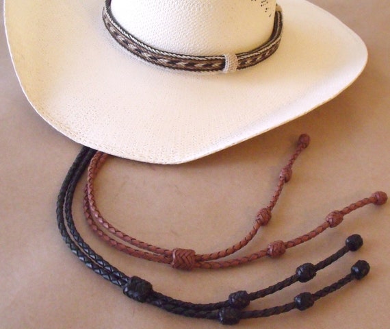 Premium Leather Cowboy Hat Stampede String Leather Cowboy - Etsy
