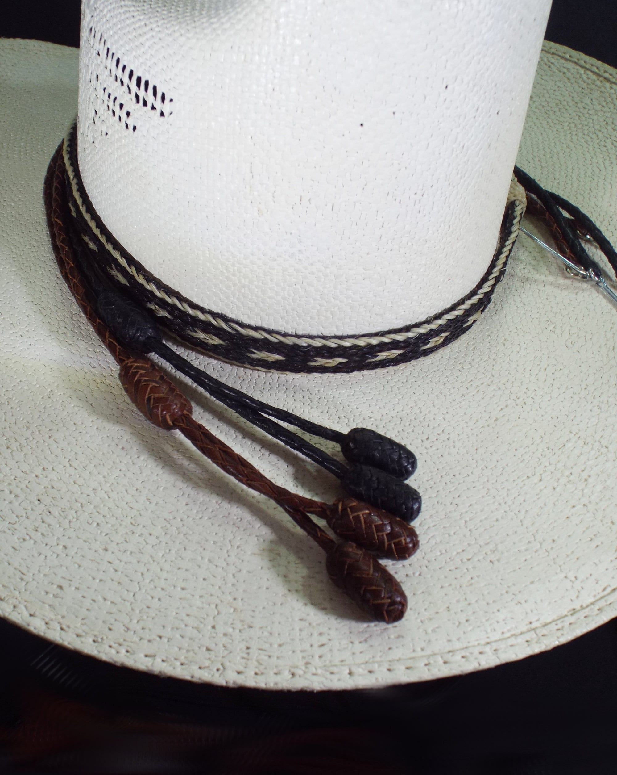 Premium Leather Cowboy Hat, Stampede String, Leather Cowboy Hat ...