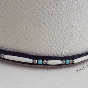 Bone Beaded, Horsehair Hat Band, Cowboy Horsehair Hat Band, Hand-made ...