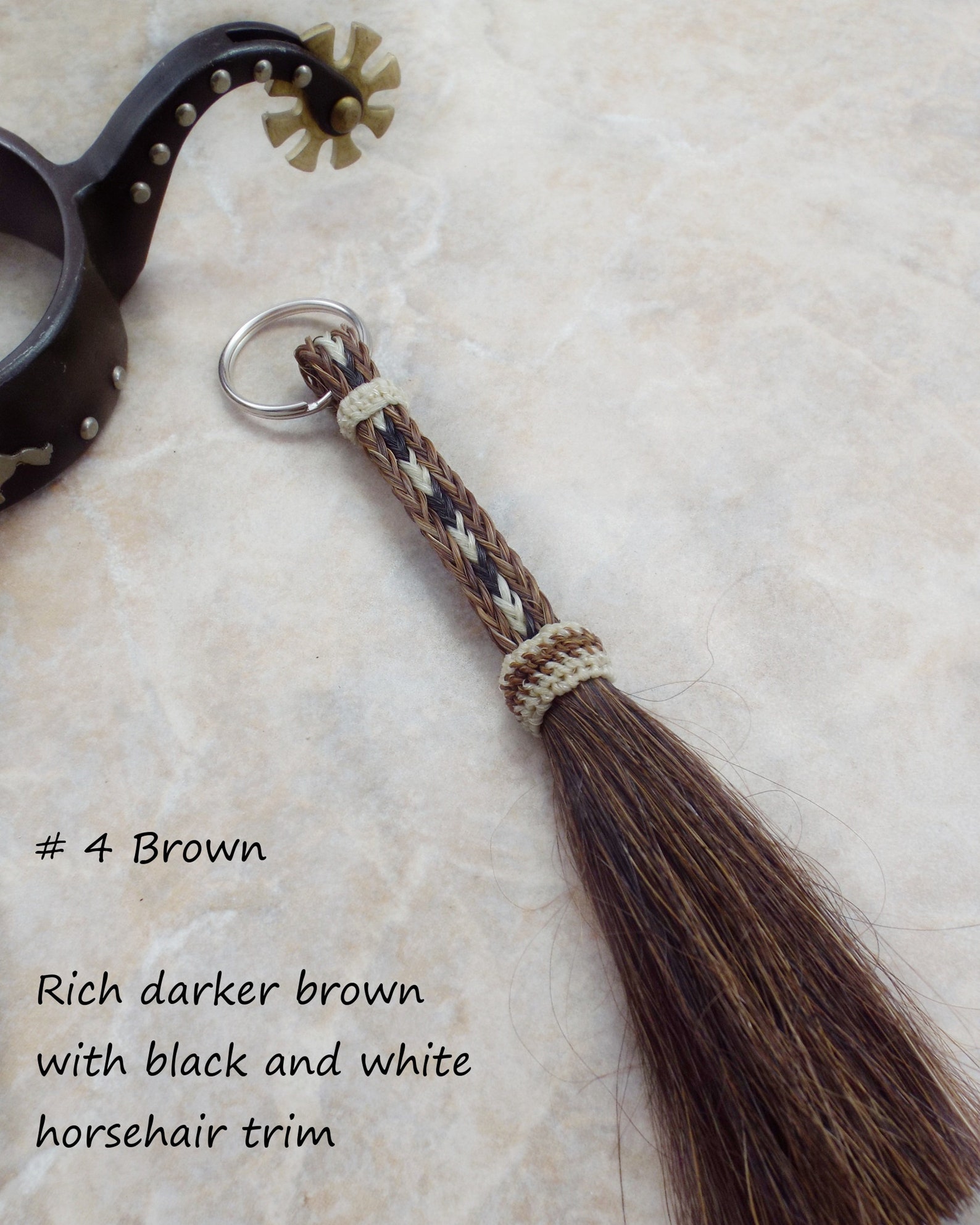 Horsehair Keychain, Hand-braided, Horse Hair Key Chain, 5 Color ...