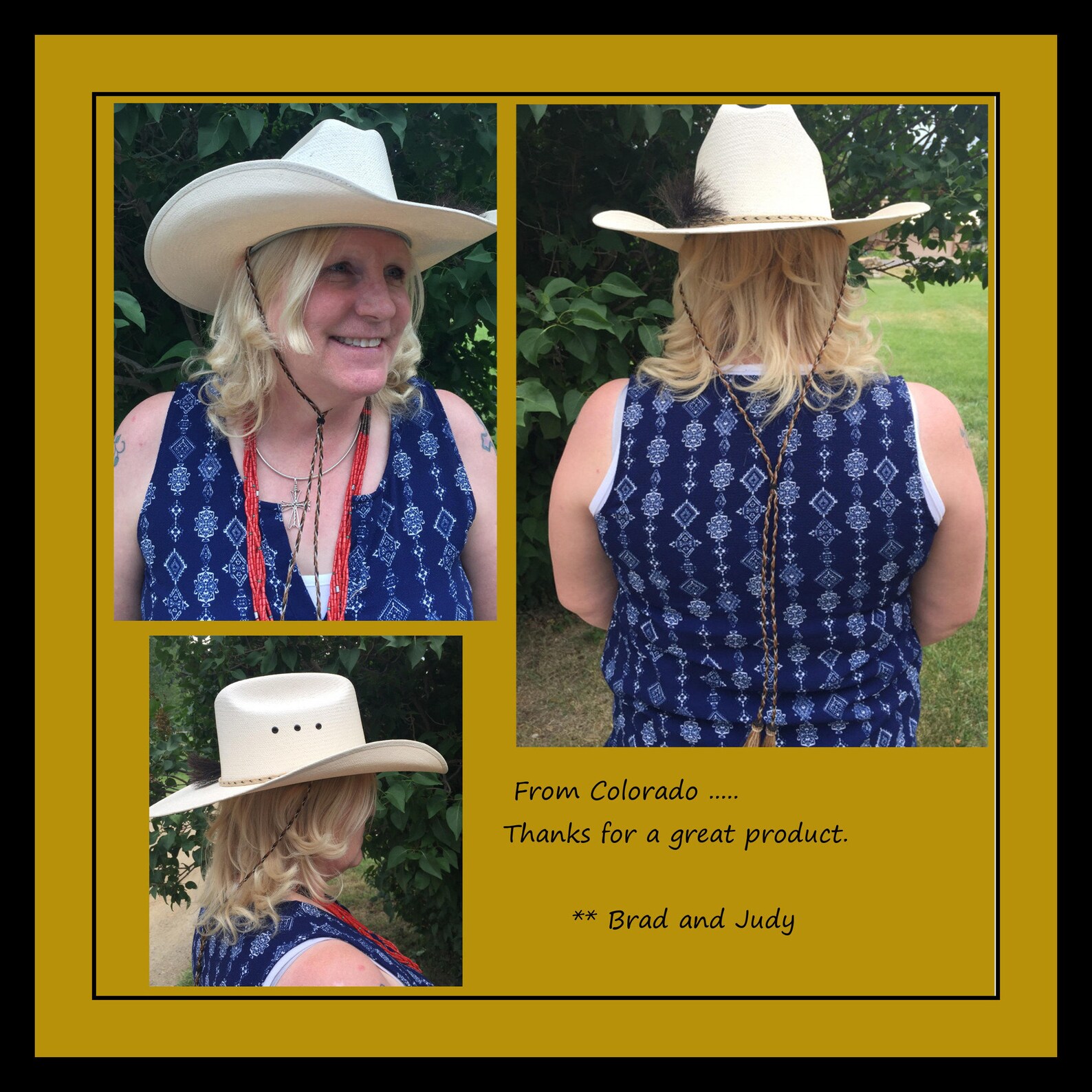 Cowboy Hat Stampede String, Cowboy Chin Strap, Cinnamon-black-white ...