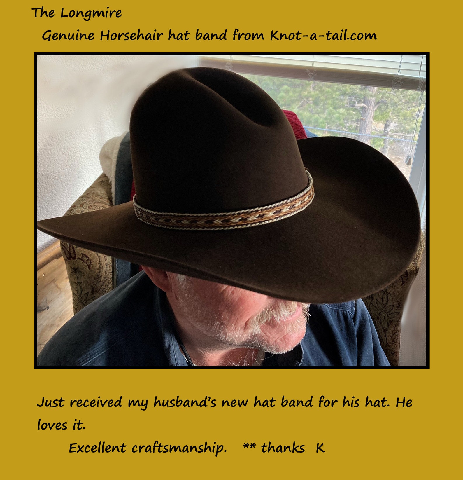 LONGMIRE Hat Band, Horsehair Hat Band, Cowboy Horsehair Hat Band, No ...