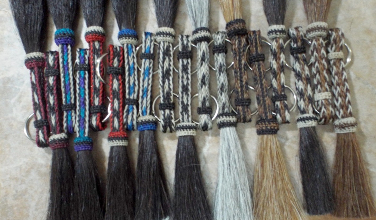 Horsehair Keychain, Hand-braided, Horse Hair Key Chain, 5 Color ...