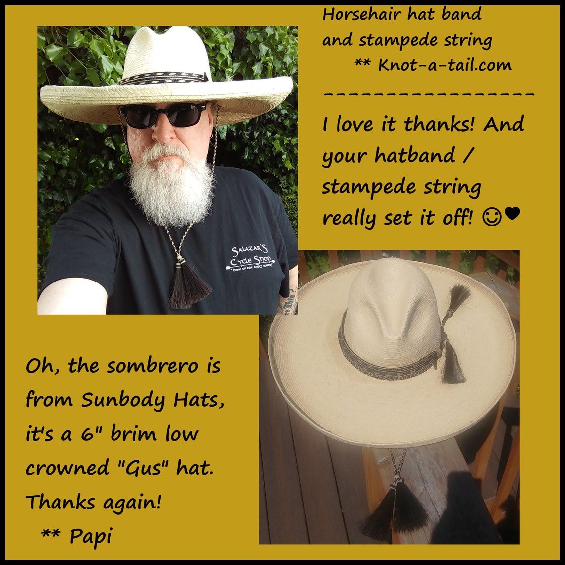 Horsehair Hat String, Cowboy Hat Stampede String, Chin Strap, Double ...