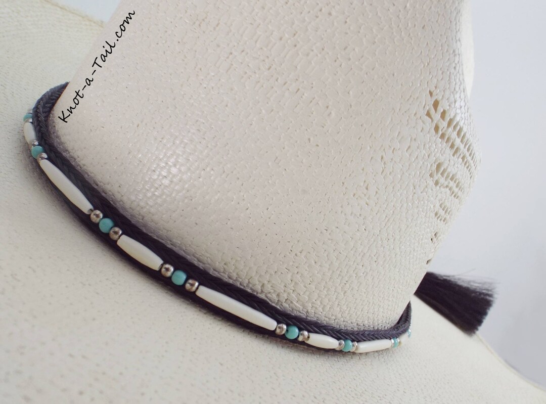 Bone Beaded, Horsehair Hat Band, Cowboy Horsehair Hat Band, Hand-made ...