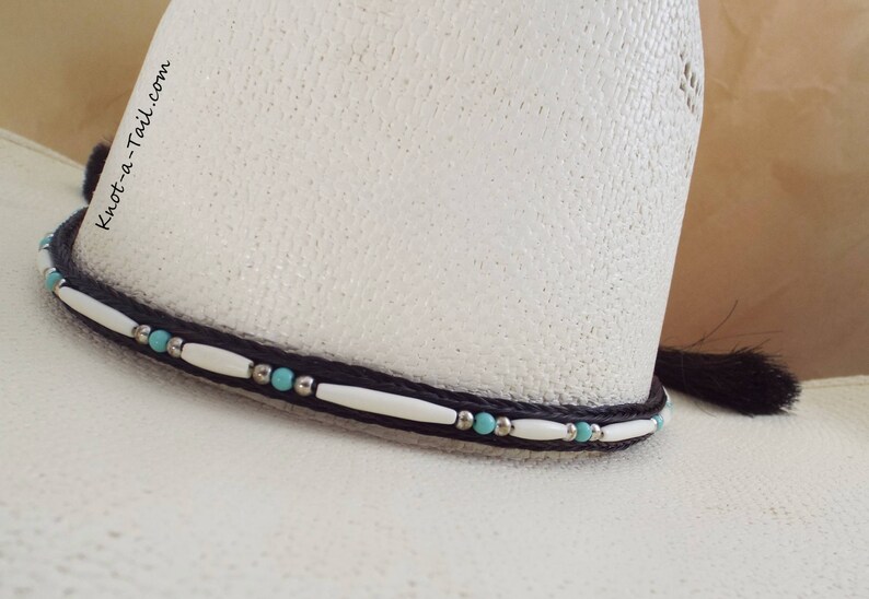 Bone Beaded, Horsehair Hat Band, Cowboy Horsehair Hat Band, Hand-made ...