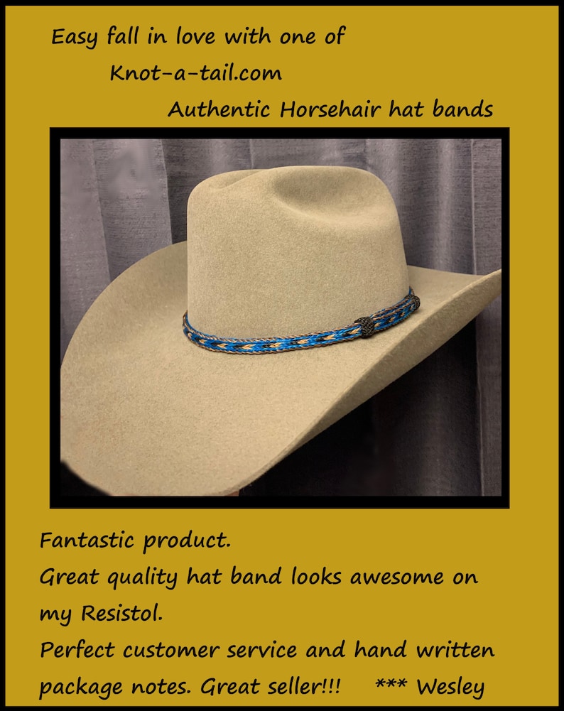 Horsehair Hat Band Elegant Cinnamon-turquoise Cowboy Hat - Etsy