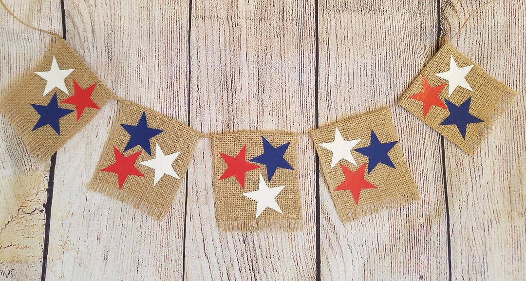Patriotic Stars Banner, Red White Blue Banner, Patriotic American Flag ...