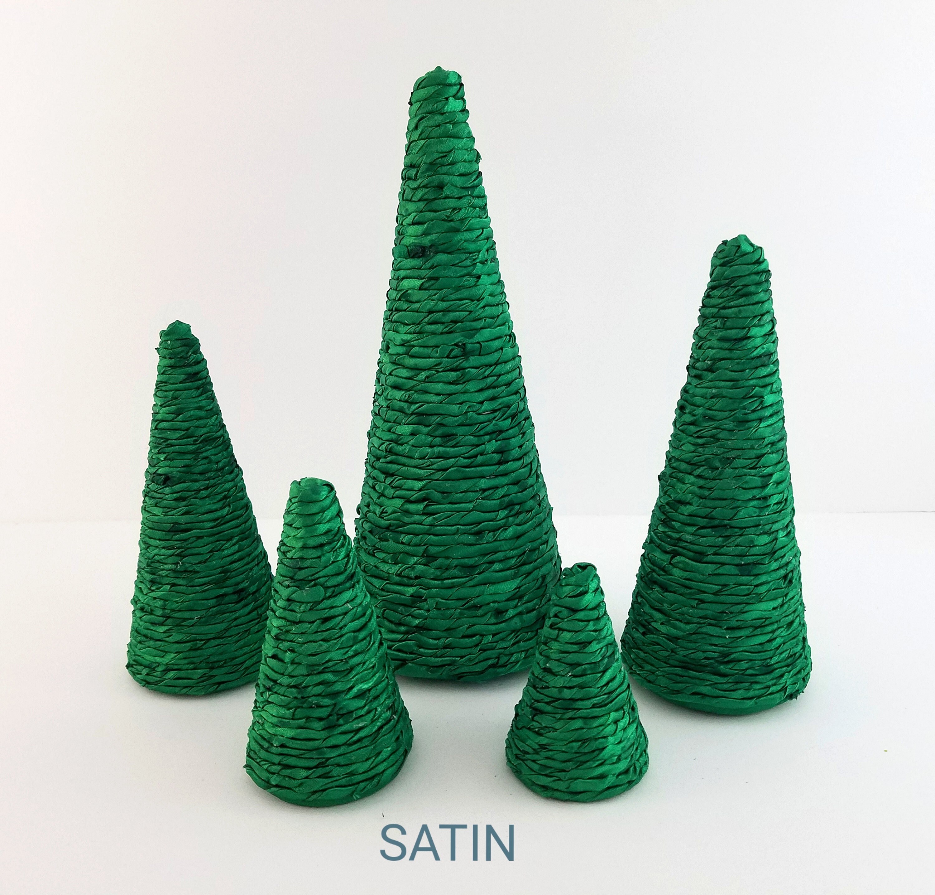 Green Trees, Green Satin Trees, Forest Green Trees, Green Decor Tree ...