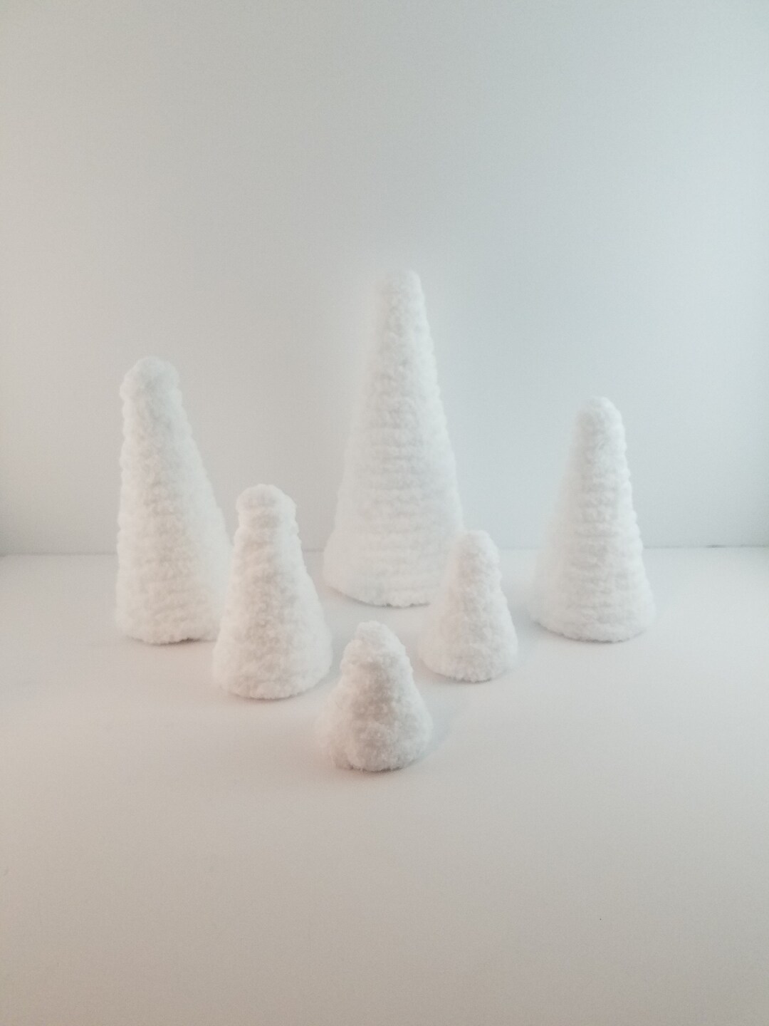 White Trees, White Cone Trees, White Fluffy Trees, White Centerpiece ...