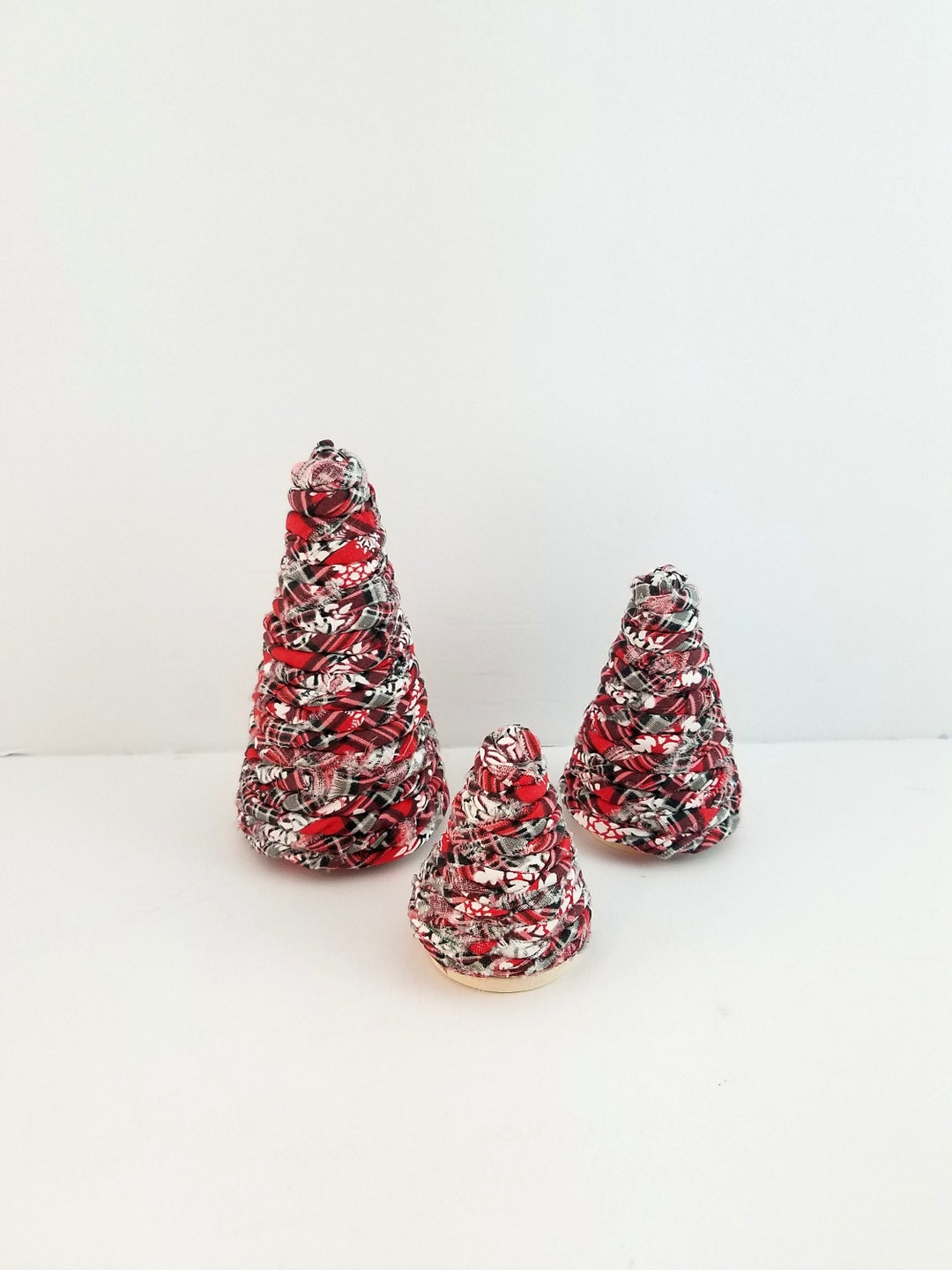 Red Black and White Trees, Small Christmas Trees, Red and Black Cone ...