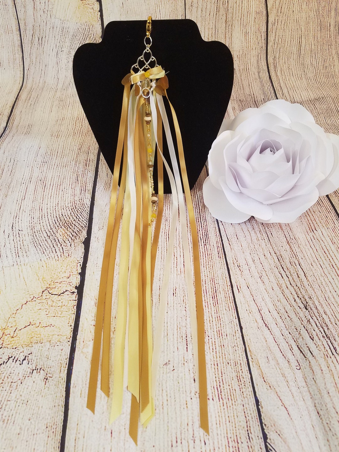 17" Ribbon Horse Mane Clip, Handmade Beaded Tack, Equestrian Gifts ...