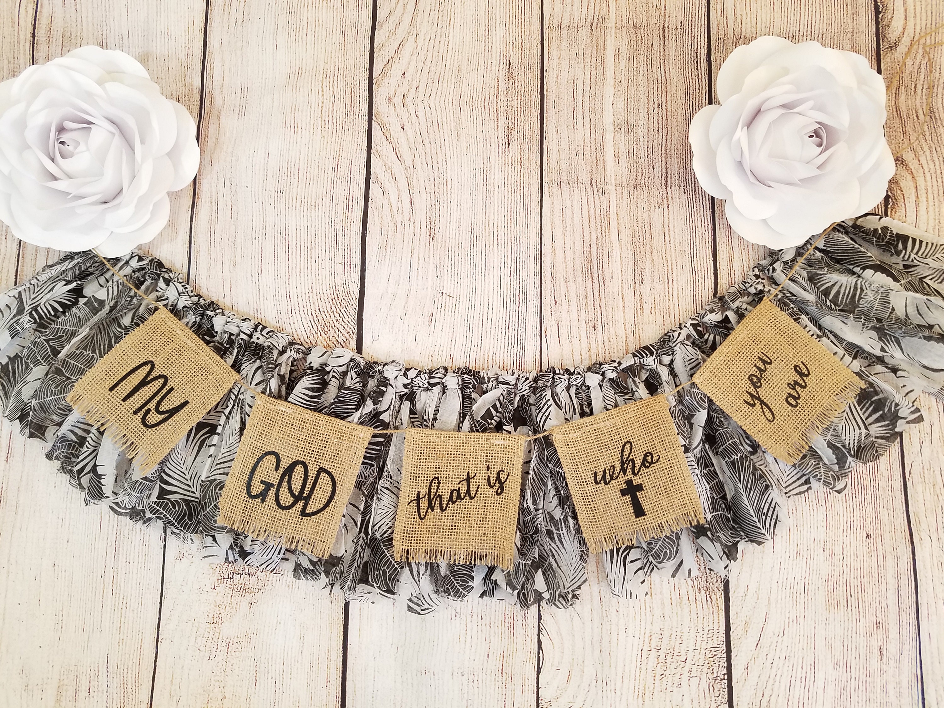 Paper & Party Supplies Burlap Faith Banner-Burlap Decor Banner-Name ...