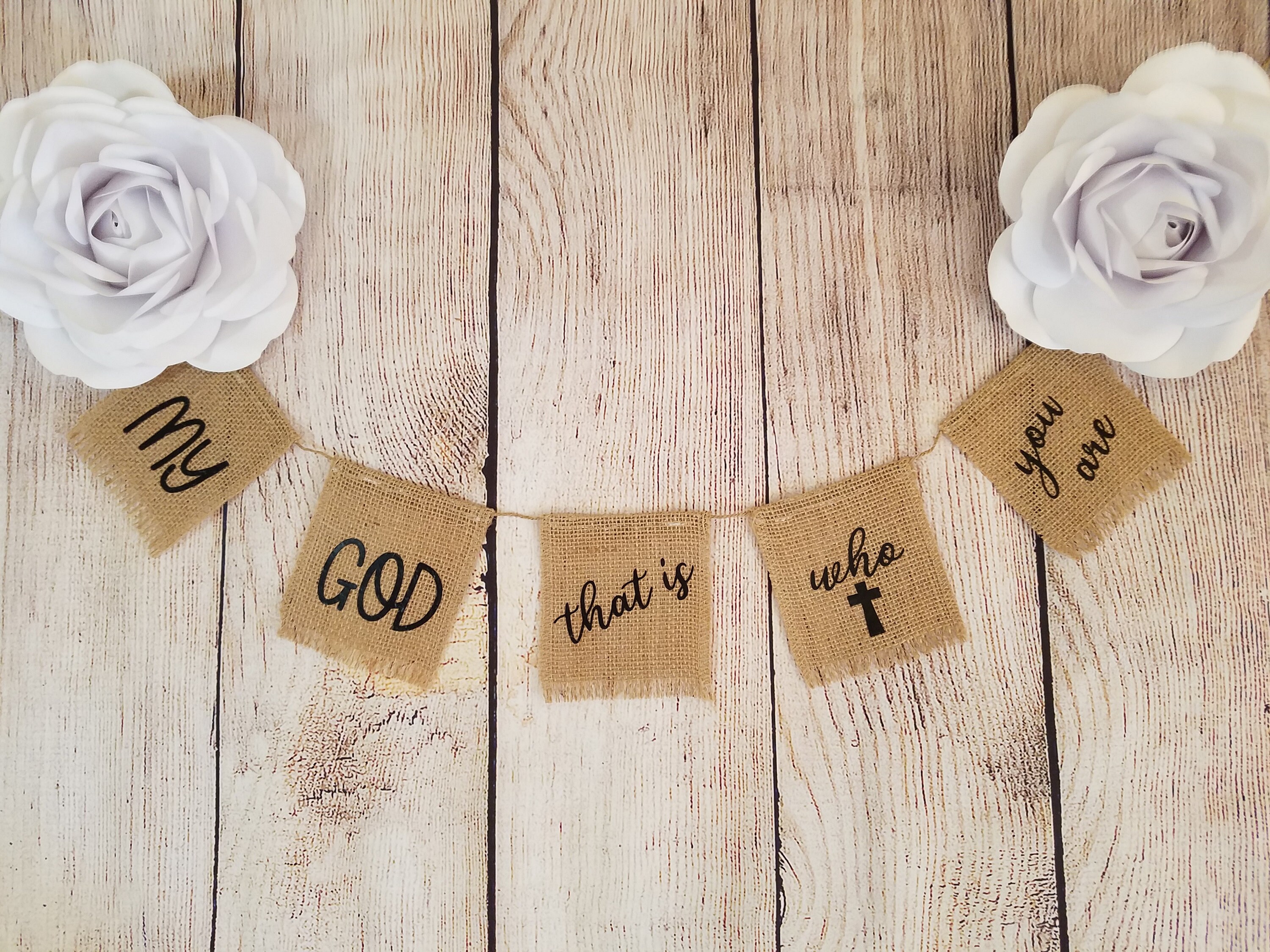 Paper & Party Supplies Burlap Faith Banner-Burlap Decor Banner-Name ...