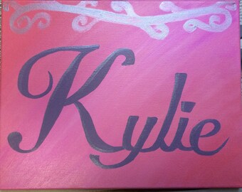 Hand Painted Acrylic Canvas, Custom Last Name Painting, Wedding Decor ...