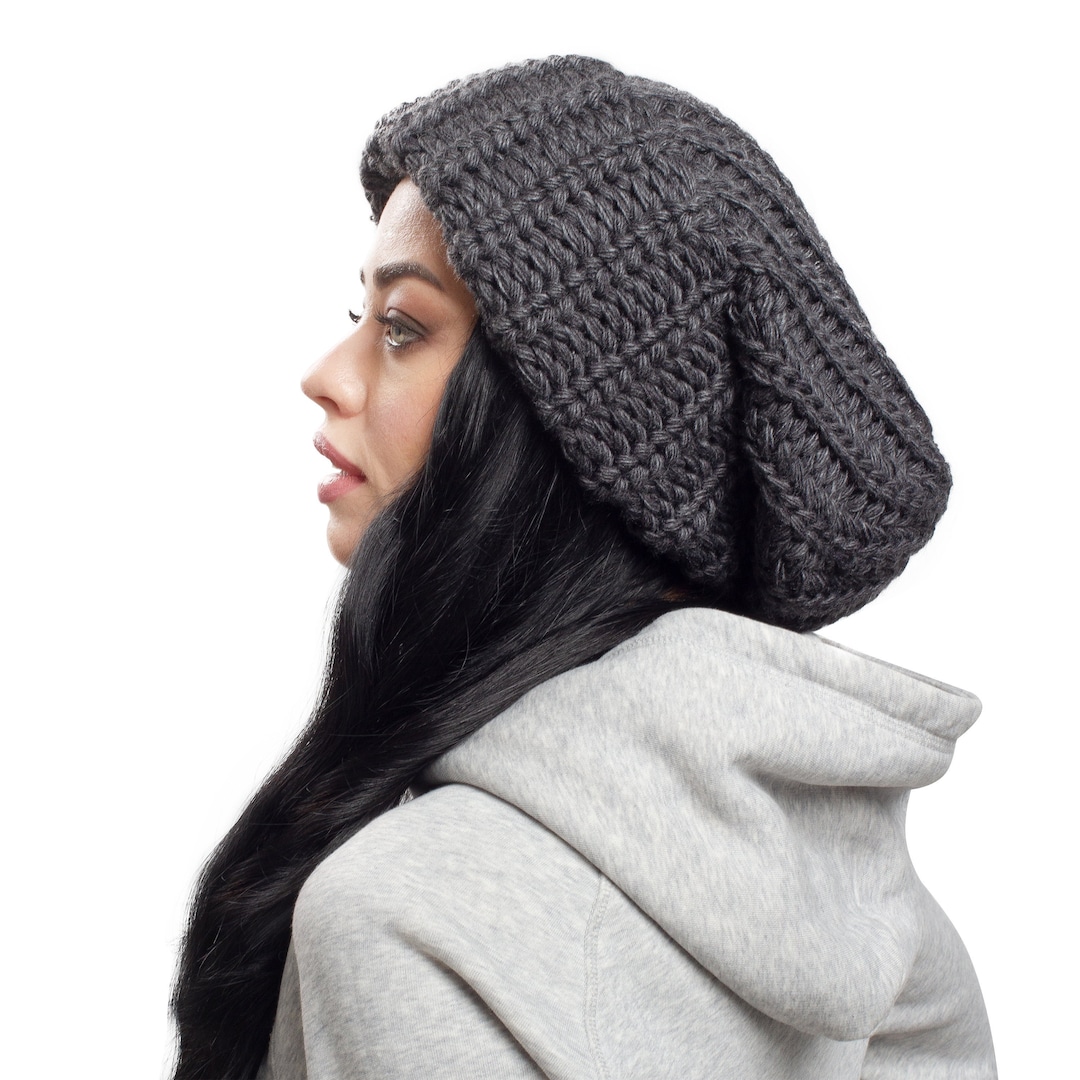 Cuffed Slouchy Beanie, Winter Hat, Oversized Unisex Slouchy Hat, Chunky ...