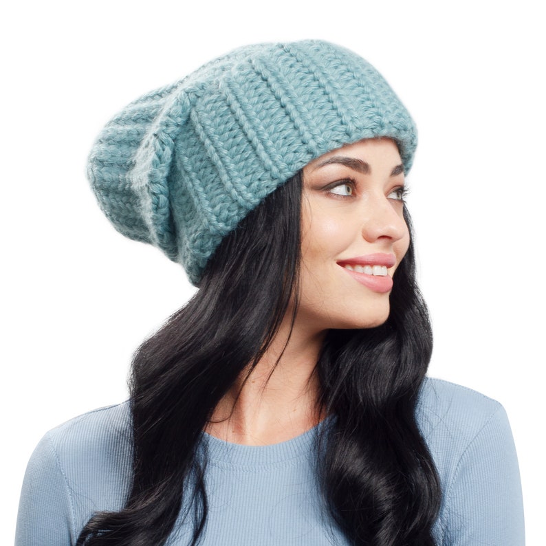 Cuffed Slouchy Beanie, Winter Hat, Oversized Unisex Slouchy Hat, Chunky ...