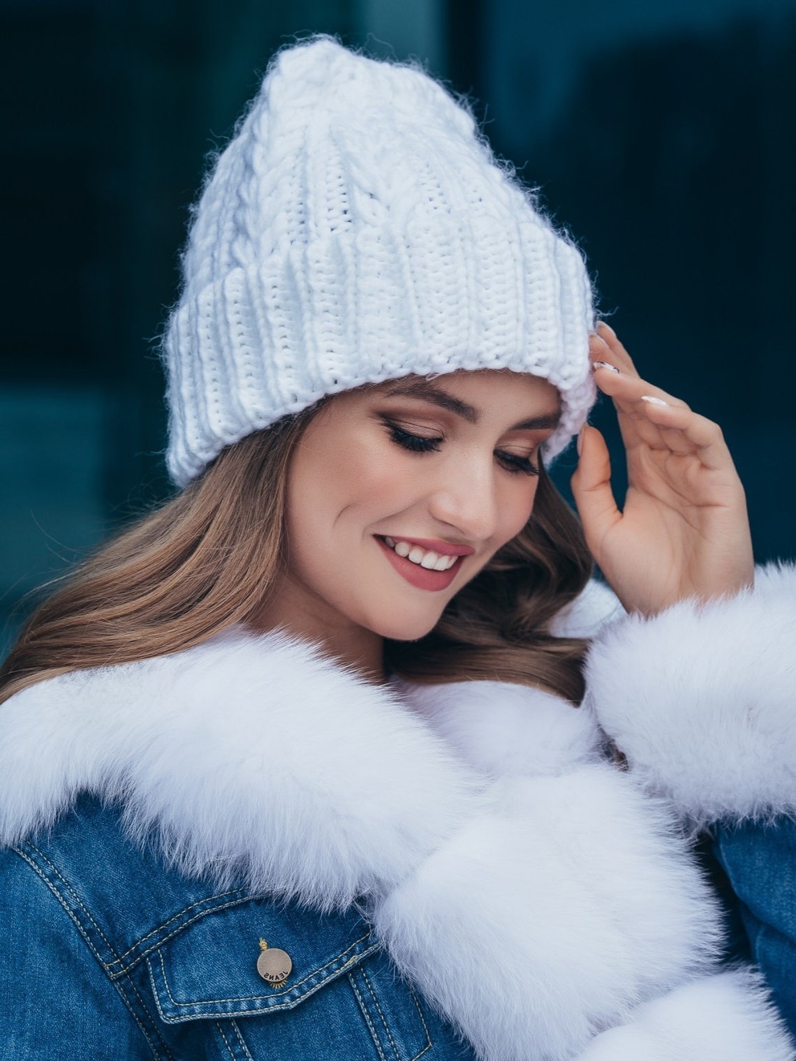Knit Beanie Hat, Winter Hat for Women, Chunky Knit Hat, Hat Fall Outfit ...