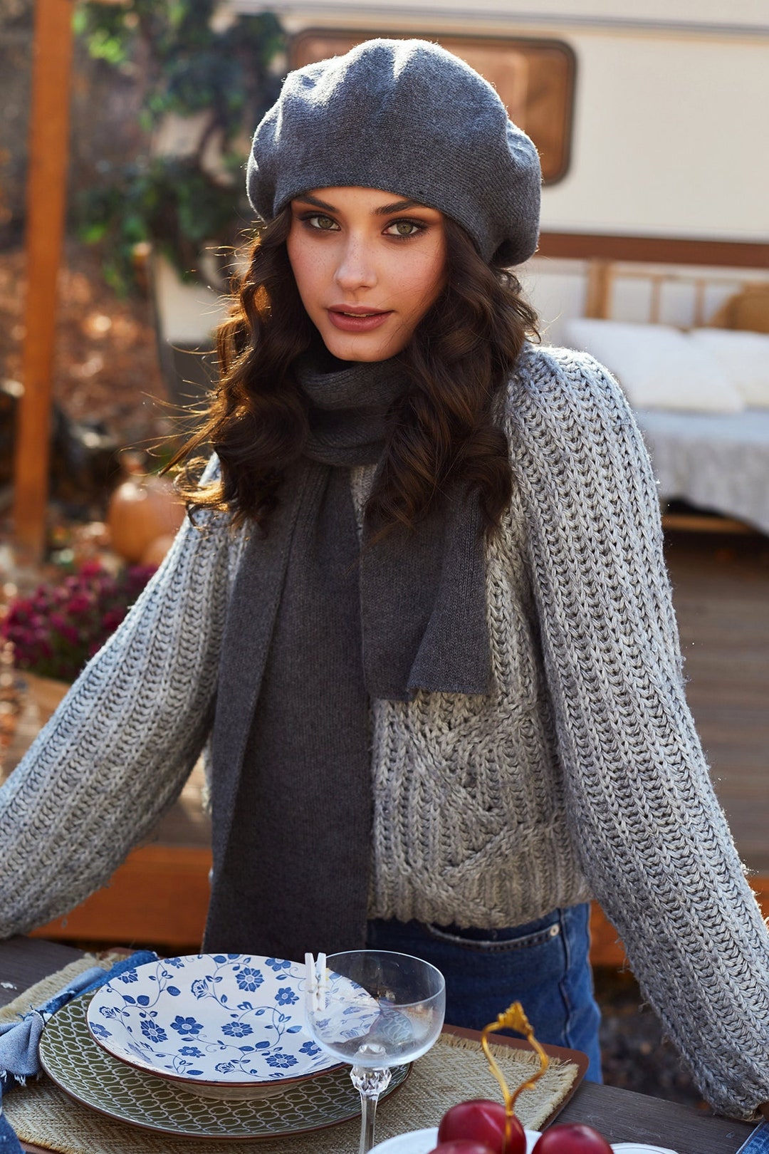 Beret for Women, Beret Hat Scarf Set for Women, Beret, Gift Set for ...