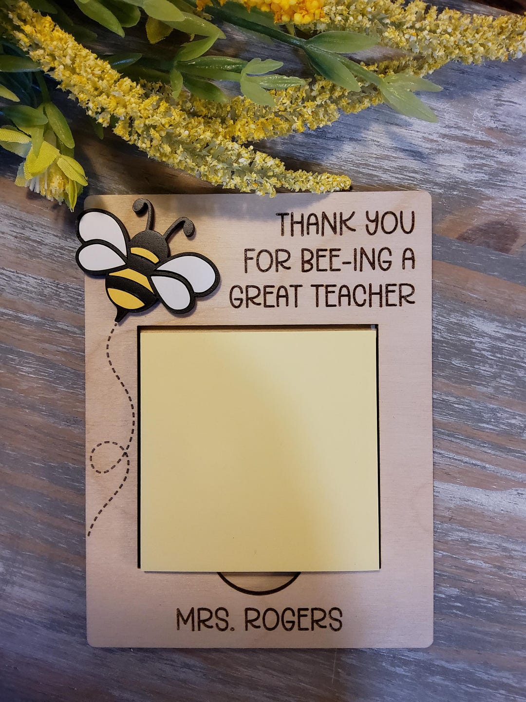 Personalized Teacher Sticky Note Holder Teacher Appreciation - Etsy