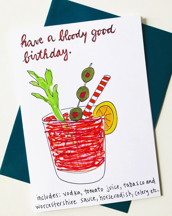 Bloody Good Birthday A7 Greeting Card | Etsy
