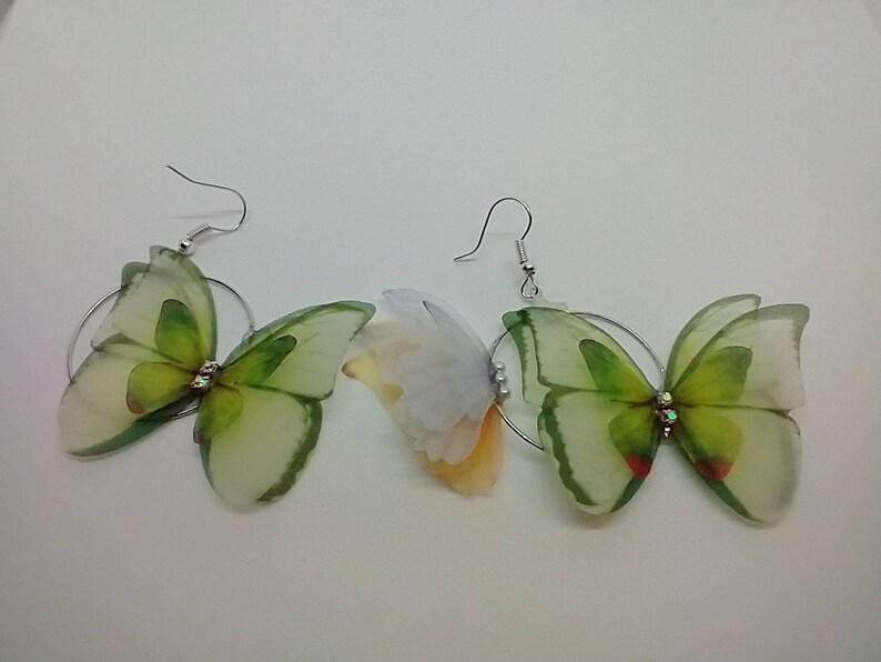 Beautiful Organza Silk Layered BUTTERFLY Earrings Butterfly - Etsy