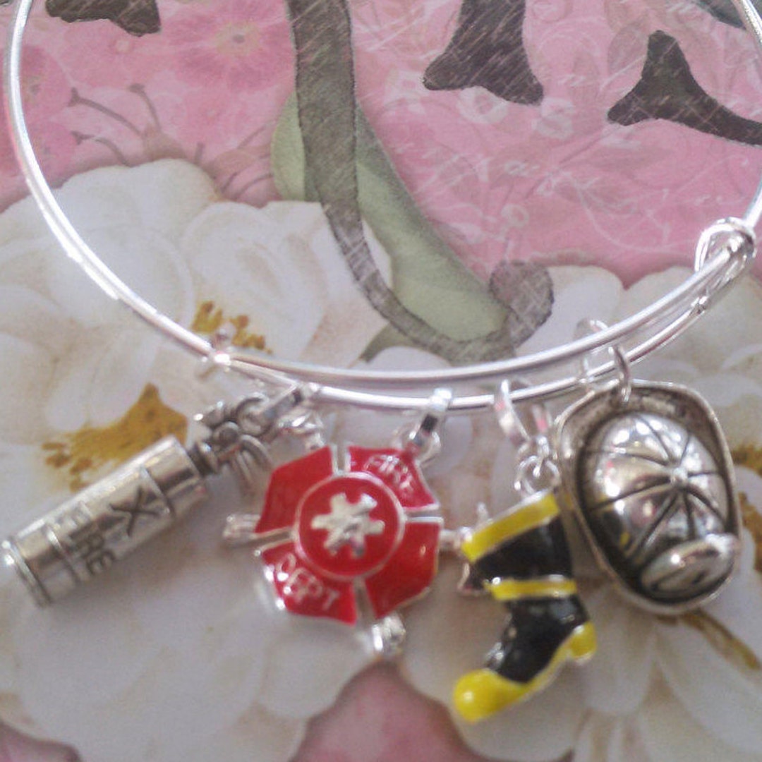 Firefighter, Fireman, Fire HAT, Yellow Boot, Charms, Sterling Silver ...