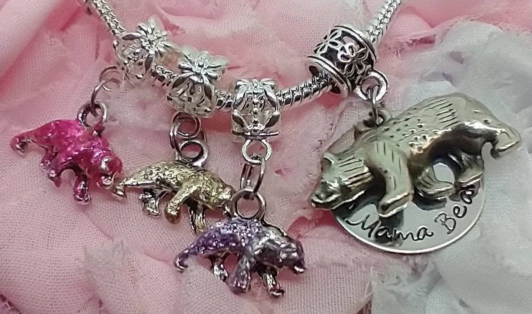 Mama Bear Birthstone Baby Bear Cubs Charms Birthstone Bear - Etsy