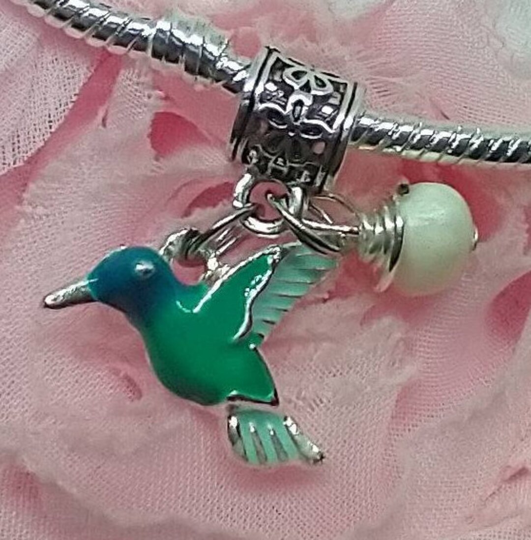 Colorful Hummingbird Charm, Hummingbird Fits Snake Chain Charm, Real ...