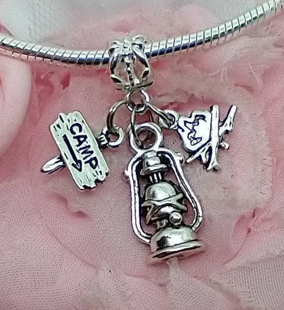 Camping Trailer Lantern Camp Fire Charms Fits Snake Chain | Etsy