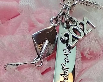Graduation 2022 2023 Initial Charm Graduation Hat Charm Grad | Etsy