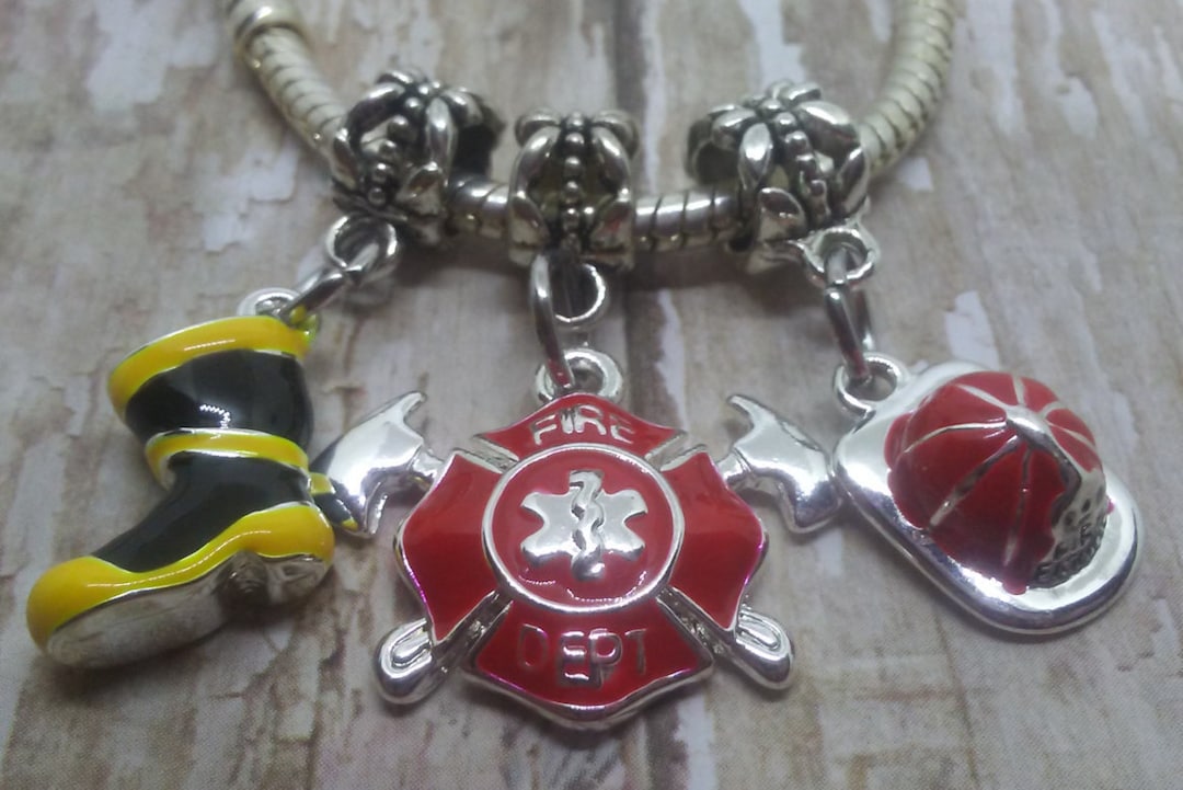 Fireman, Firefighter Charms, Fire Hat, Fire Boot, Maltese Cross , Add ...