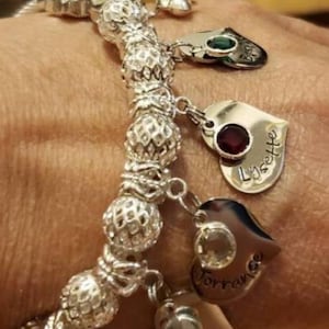 Personalized NAME Charms With BIRTHSTONE, Add to Your European Charm ...