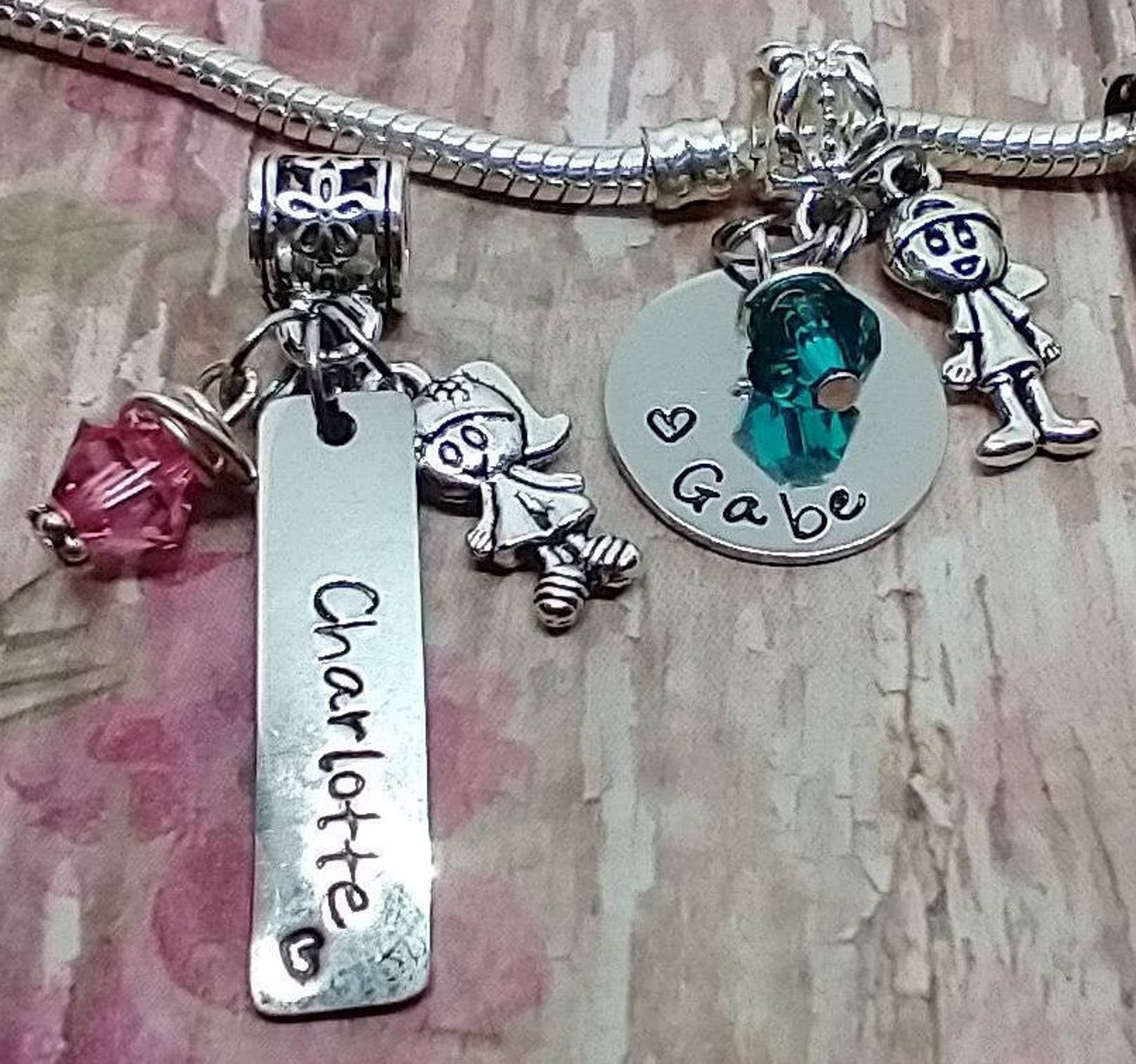 Mothers Kids Birthstone Charms Birthstone Children Charms - Etsy