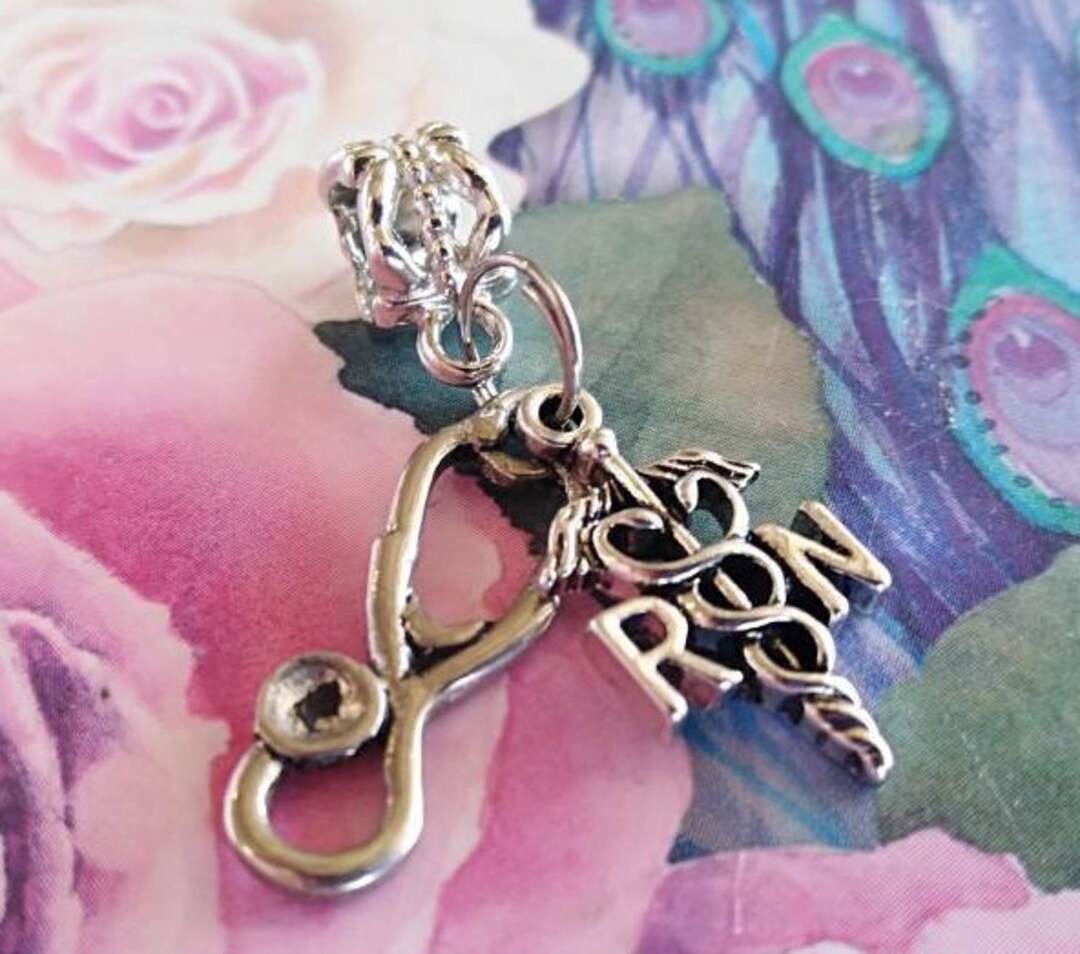 Nursing Charms, RN, Stethoscope, Nursing, Charm, Fits All Snake Chain ...