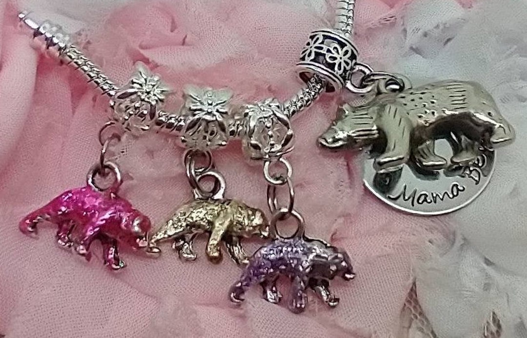 Mama Bear Birthstone Baby Bear Cubs Charms, Birthstone Bear Cubs Charms ...