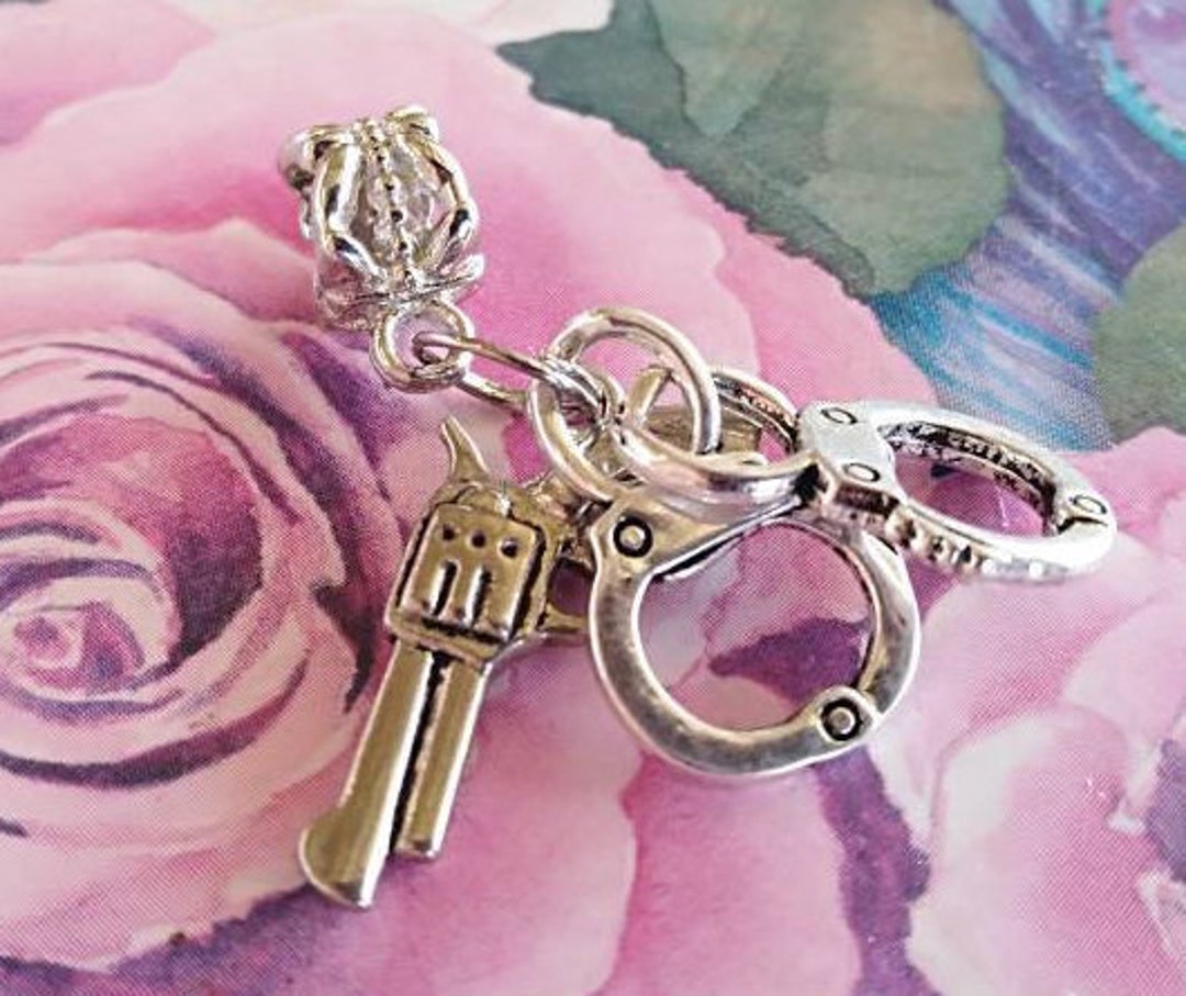 Police Officer, Police Charms, Gun, Handcuffs, Charm, Fit European ...