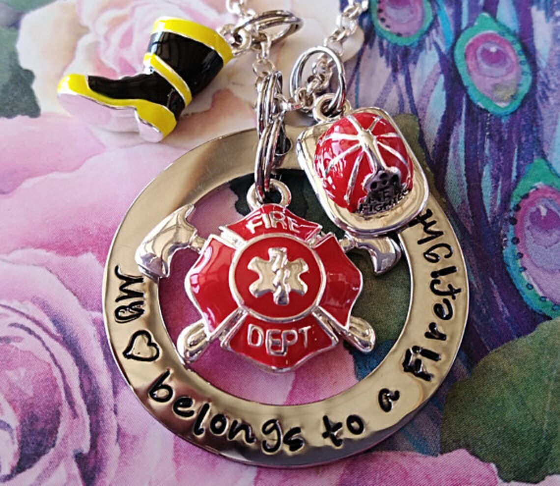 Firefighterhand Stampedmy Heart Belongs to A Firefighter - Etsy
