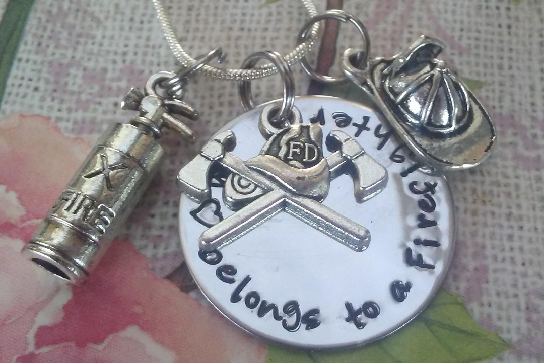 Firefighter Necklace, Fireman Necklace, My Heart Belongs to a ...