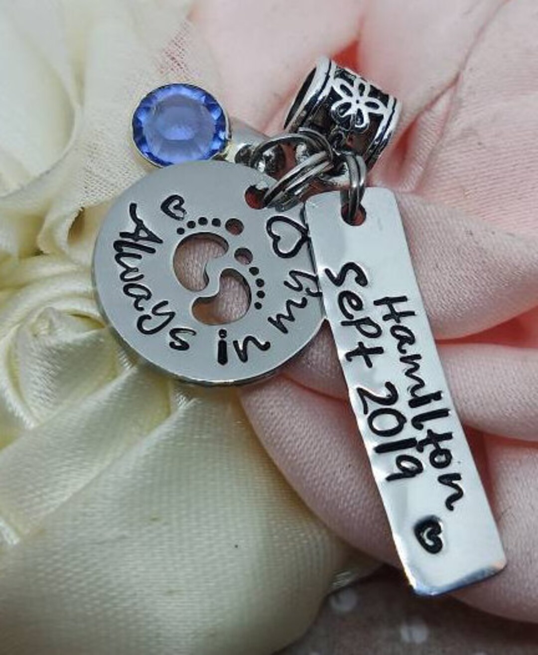 Always in My Heart Heart Charm, Miscarriage Loss Name Charm, Mothers ...
