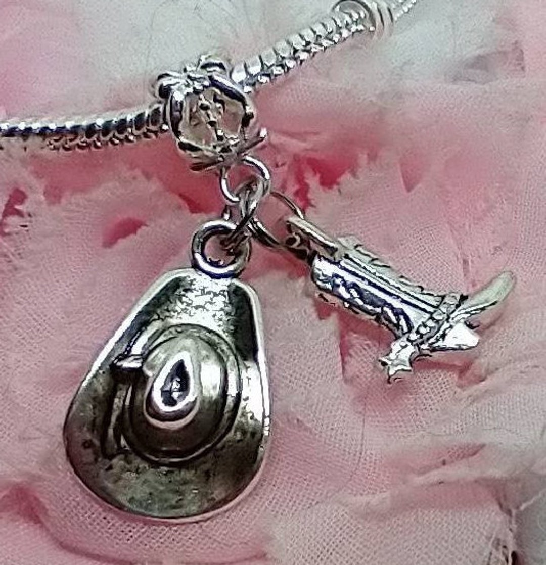 Cowboy Hat Cowboy Boot Charm for Bracelet, Cowboy Charm, Cowboy Jewelry ...