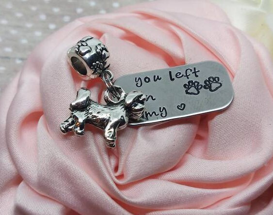 Shih Tzu Dog Paw Charm Always in my heart Shih Tzu Bull | Etsy