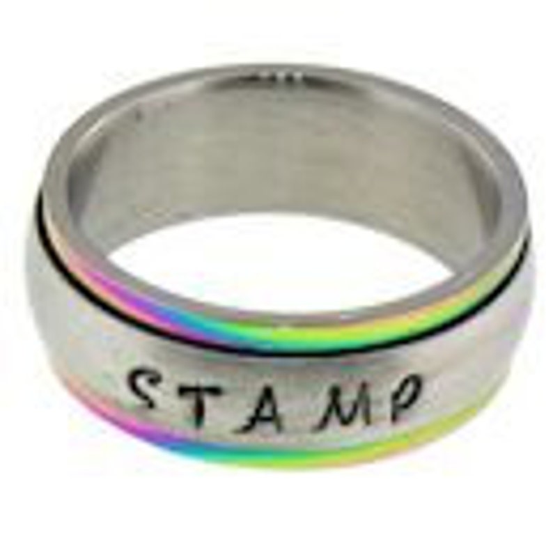 Hand Stamped Name Rings Name WEDDING Rings Stainless NAME - Etsy